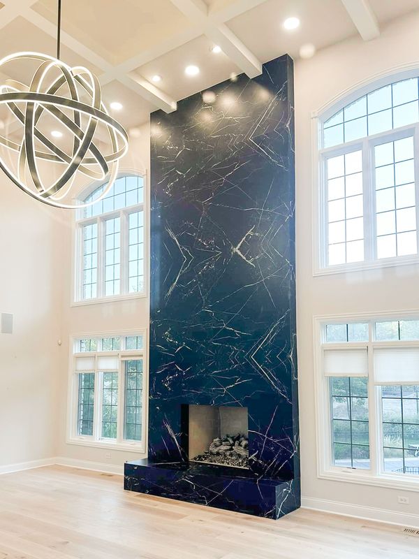 Full Height To Ceiling Fireplace Porcelain Project In Mokena, IL
